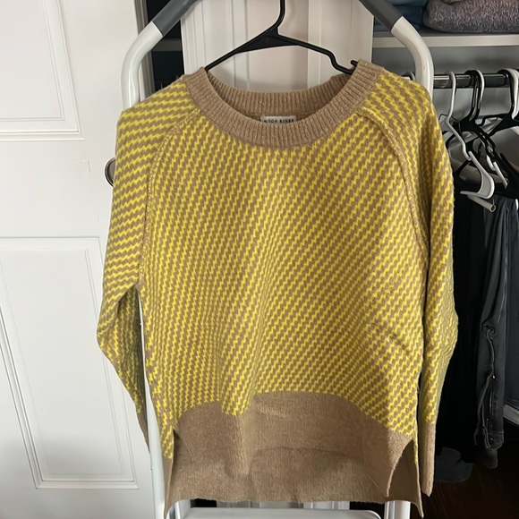 Moon River | Sweaters | Moon River Sweater Small Yellow And Tan Worn ...